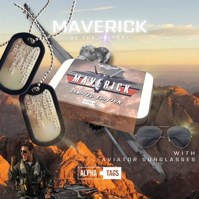Jual [Baru] Kalung Dog Tag Maverick Top Gun Edition / Kalung Tentara ...