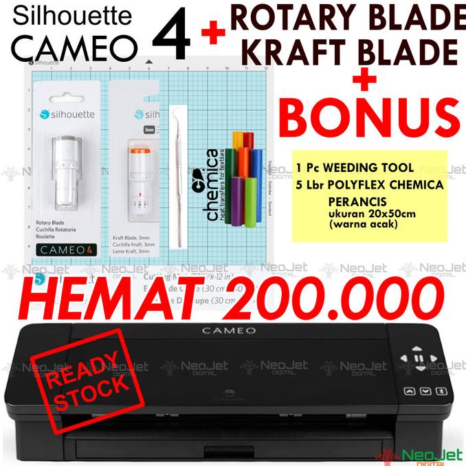 Jual Paket Hemat Mesin Cutting Silhouette Cameo 4 Pisau Rotary Kraft ...