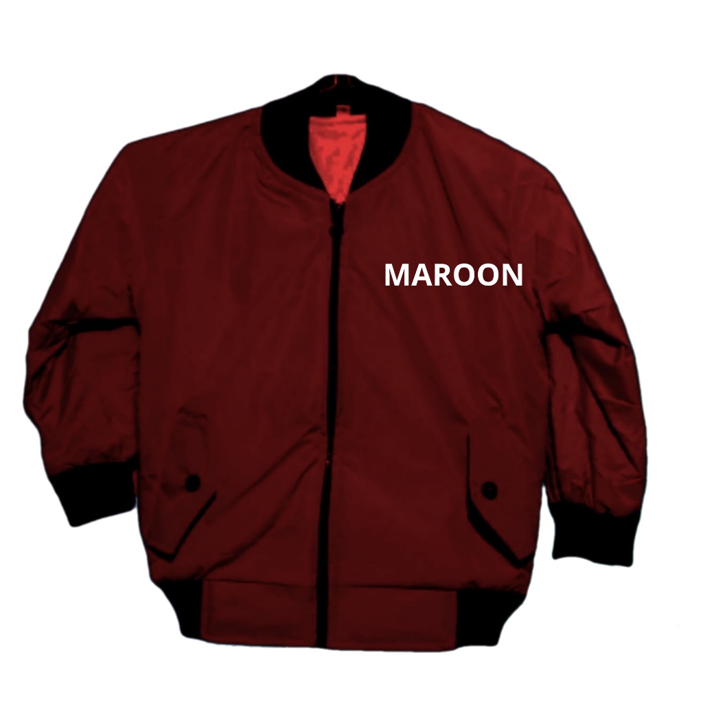 Jual [EXCLUSIVE] BEST QUALITY Jaket Pilot Bomber Polos Pria/Wanita/Big ...
