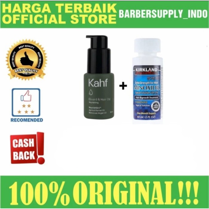 Jual Kahf Beard Care Grooming Minoxidil Kirkland Combo Penumbuh Rambut ...