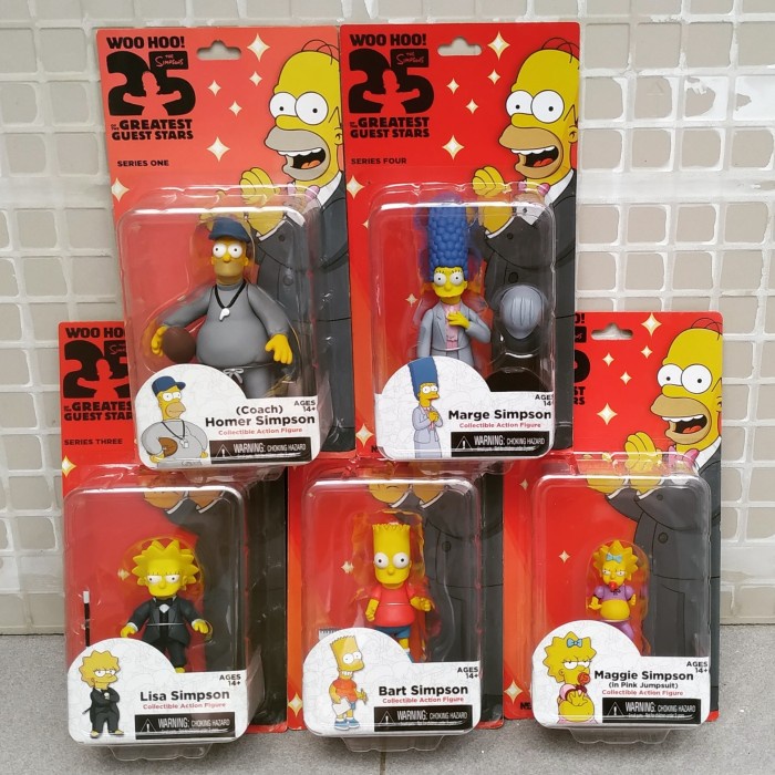 Jual New Ori Neca The Simpsons Family Set Of 5 Bart Homer Marge Lisa ...