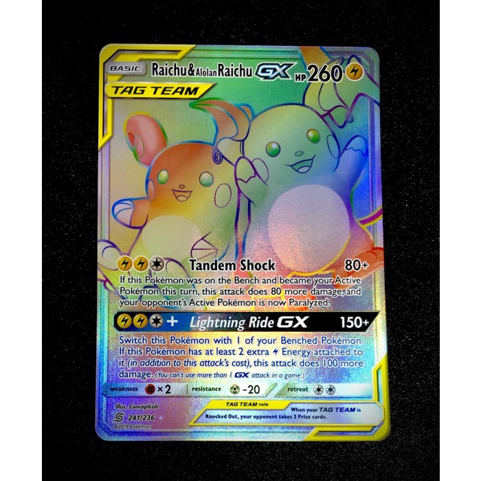 Jual Baru Raichu Alolan Raichu Gx Secret Rare Sm Unified Minds Bisa ...