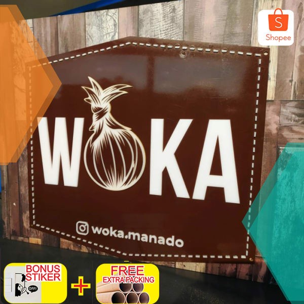 Jual Promo Ell -020 Custom Plang Toko 40X40Custom Signage Logo Akrilik ...