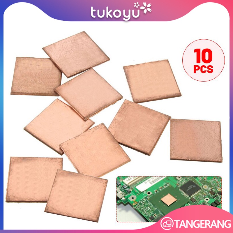 Jual Thermal Pad Copper 15x15x0.3mm 10PCS/Tembaga Radiator Pad/Tembaga ...