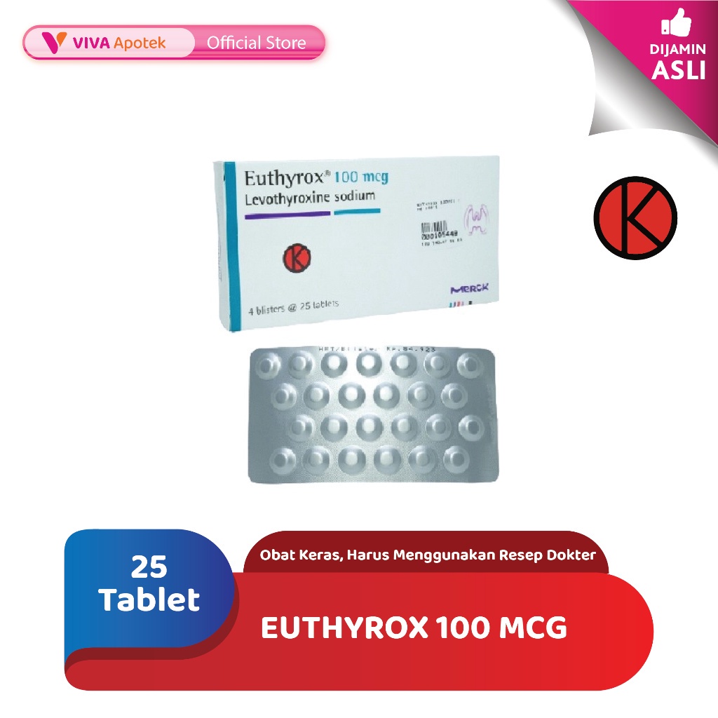 Jual Euthyrox 100 mcg (25 Tablet) | Shopee Indonesia