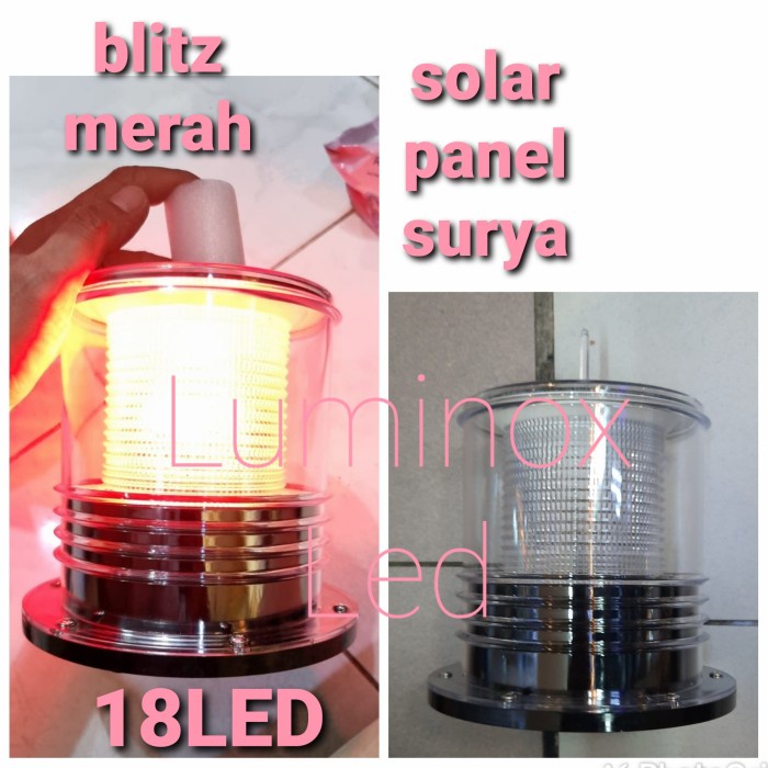 Jual Ready Lampu Signal Navigasi Menara Tower Sutet 18Led Solar Panel ...