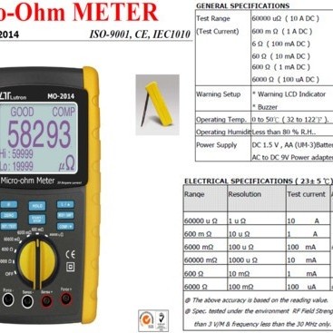 Jual Sale Jual Lutron Mo-2014 Micro-Ohm Milli-Ohm Milliohm Meter Mo2014 ...