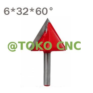 Jual CNC Engraving V Groove 3D Bits Router Carving Knife Tool 6*32*60 ...