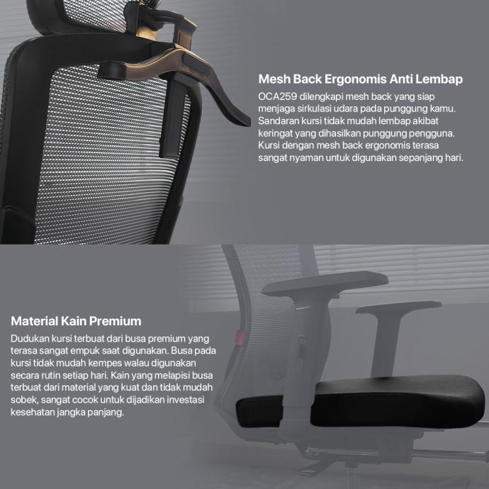 Jual Fantech OCA259 Kursi Kantor Kerja Jaring Premium Office Chair ...