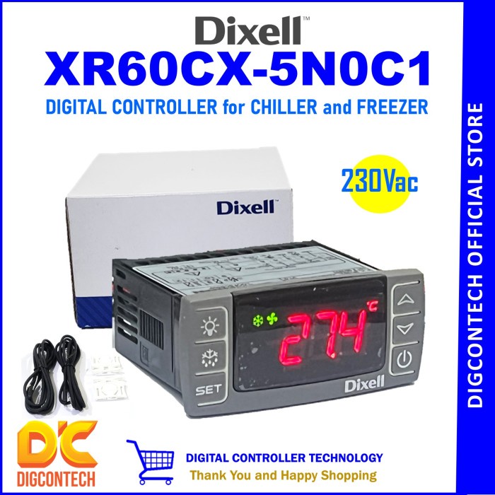 Jual Dixell Digital Thermostat Controller XR60CX-5N0C1+2NTC Probe ...