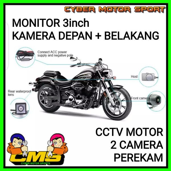 Jual Cctv Kamera Motor Rekam Depan Belakang Waterproof. Dashcam Sepeda ...