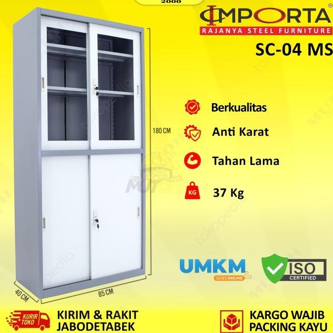 Jual Importa Sc-04 Ms Lemari Arsip Besi 2 Pintu Sliding Kombinasi Geser ...