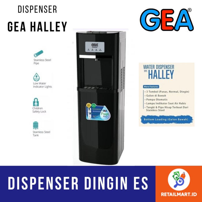 Jual GEA: HALLEY DISPENSER GALON BAWAH KOMPRESSOR (DINGIN ES) | Shopee ...