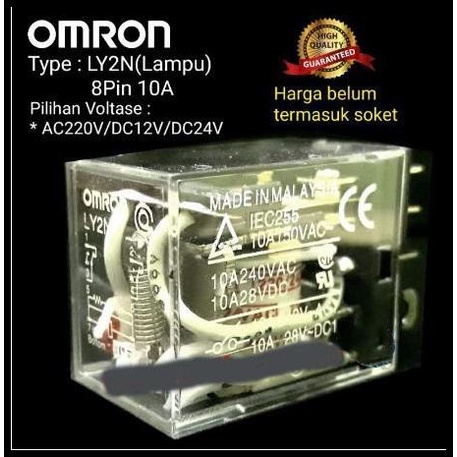 Jual TERBARU RELAY OMRON LY2N 8 PIN 10A + LED INDICATOR DC 12V / DC 24V & AC 220V | Shopee Indonesia