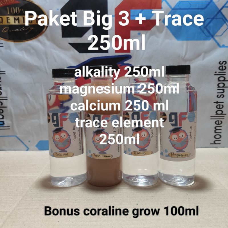 Jual paket big 3 plus trace element aquarium laut 250ml | Shopee Indonesia