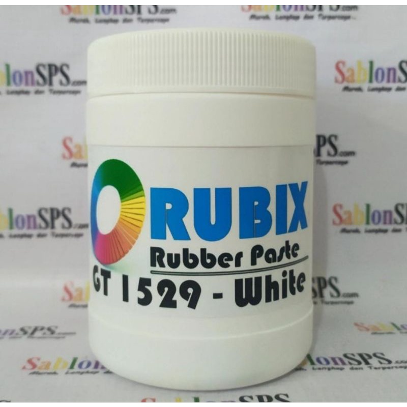 Jual TINTA SABLON RUBBER SEMI KILAP RUBIX GT 1529 WHITE 500GR | Shopee ...