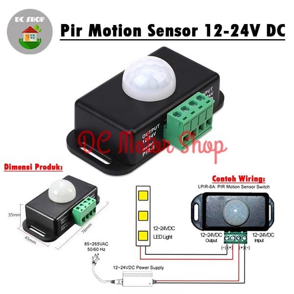 Jual Pir Motion Sensor Detector 12v 24v Pir 8 Saklar Otomatis Sensor