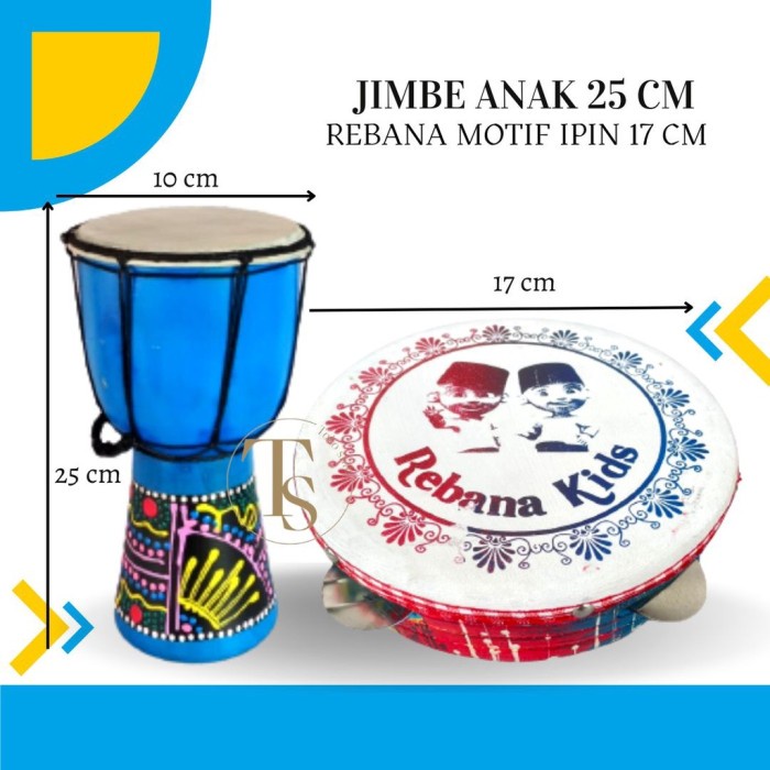 Jual Jimbe - Alat Musik Paket Jimbe Anak Ukuran 25 Cm Rebana Haroh ...