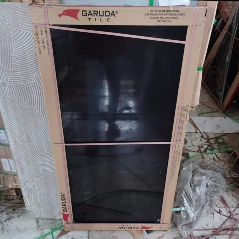 Jual Granit 60x120 garuda tile pure black hitam polos glazed polished ...