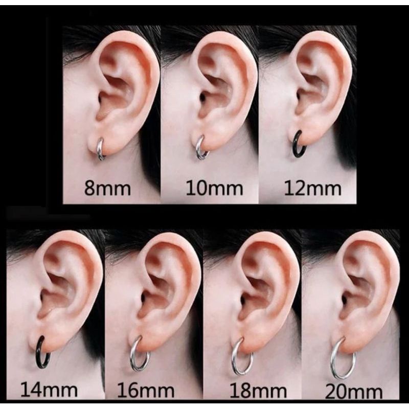 Jual 1 Pasang Anting hoop Titanium 100℅ Kualitas Tinggi//Anting Hoop ...