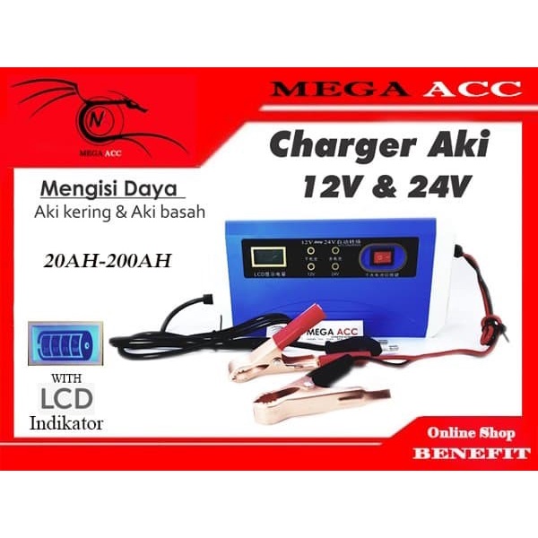 Jual Promo Alat Setrum Aki Atau Charger Aki Mobil Motor 12-24V 10A With ...