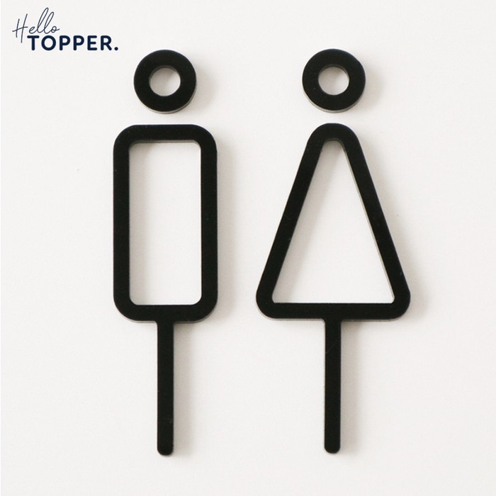 Jual Stiker Sign Toilet Simple Toilet Sign Acrylic Sticker Akrilik Sign ...