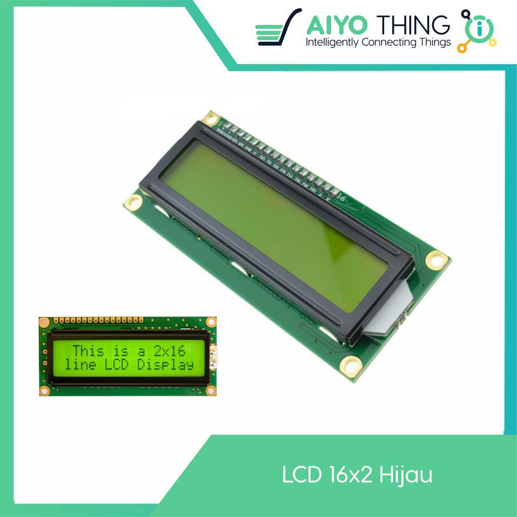 Jual LCD 1602 16X2 Hijau 5V Green Display Arduino | Shopee Indonesia