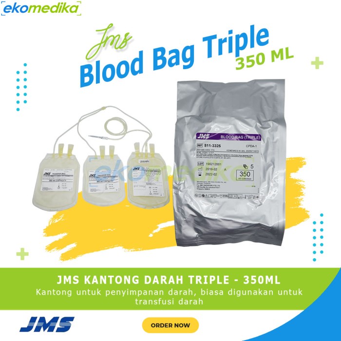 Jual Erin Mi- JMS Blood Bag Triple 350cc Kantong Darah 350ml | Shopee Indonesia