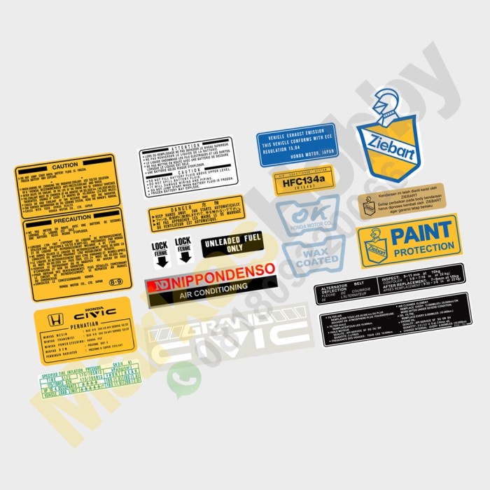 Jual Promo Stiker Grand Civic Lx Nouva Jdm Warning Set Terbaru | Shopee ...