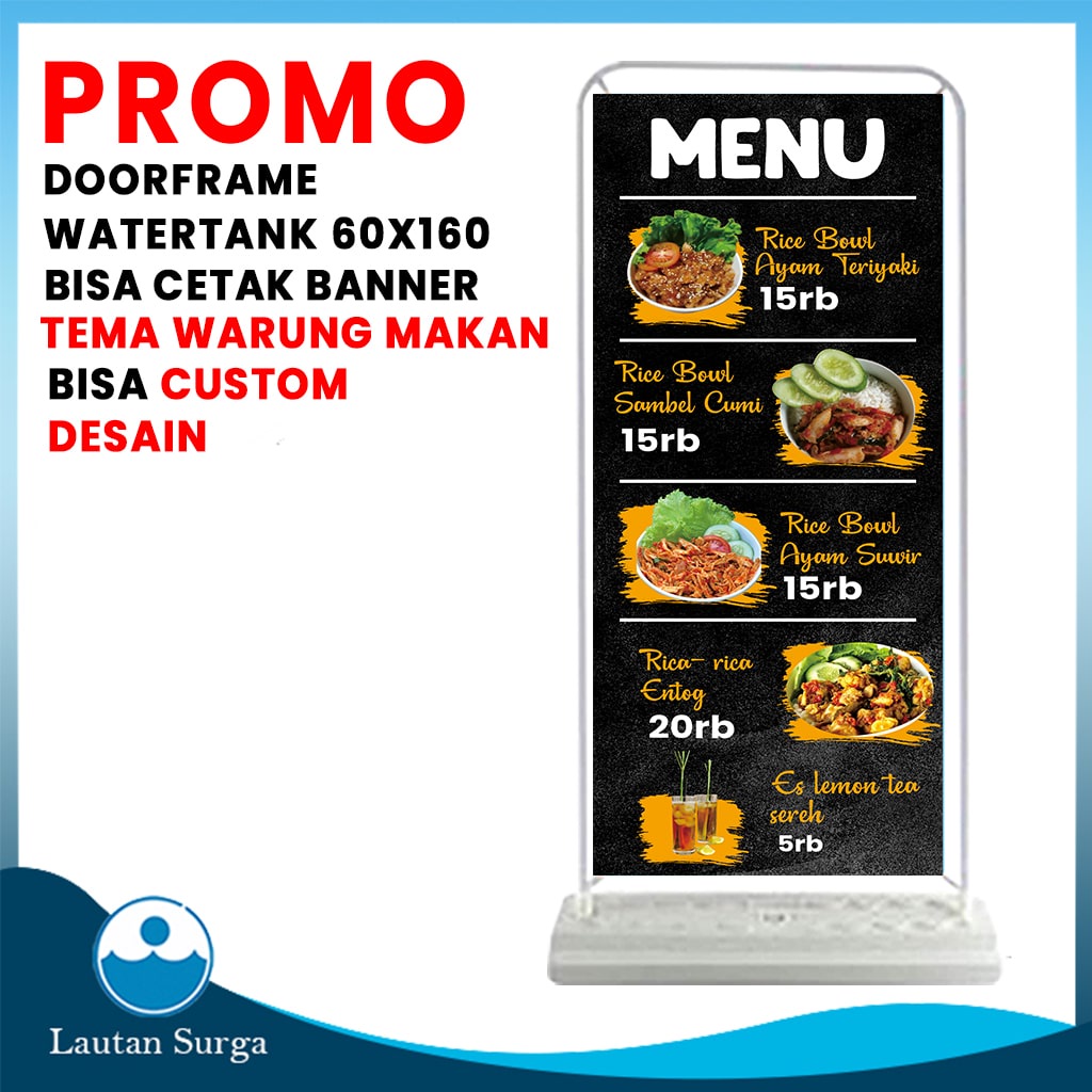 Jual (PAKET STANDing Door Frame Air 60x160) Cetak Stand Banner Spanduk ...