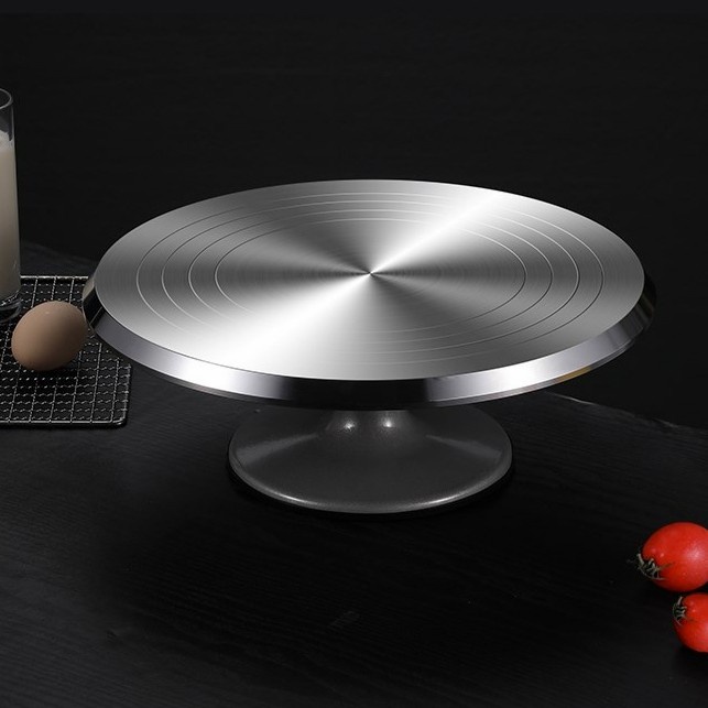 Jual Promo 12" Revolving Cake Stand / Meja Putar Stainless Steel Lazy ...