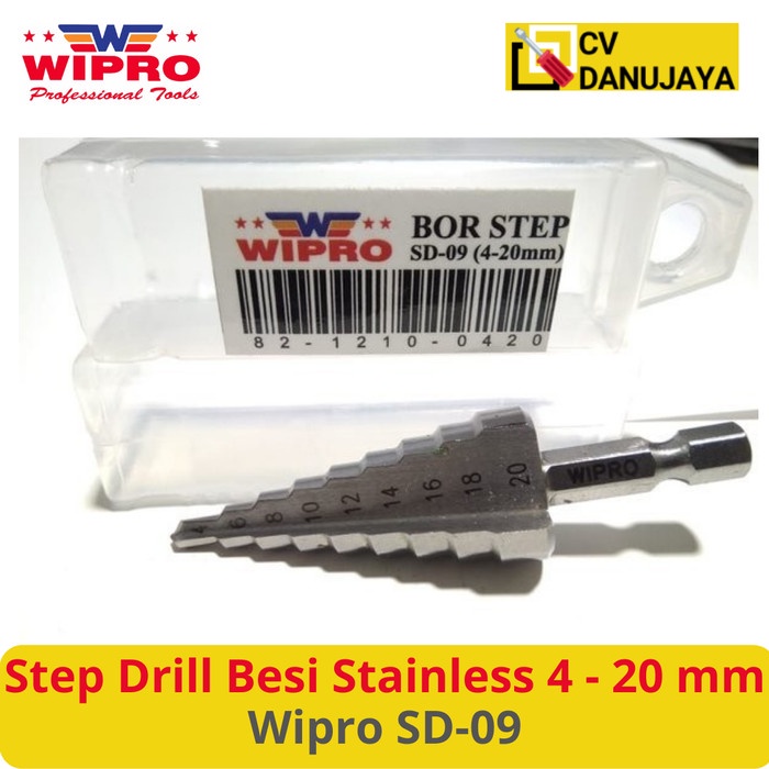 Jual Wipro SD09 Mata Bor Pagoda Step Drill Besi Stainless 4 - 20 mm | Shopee Indonesia