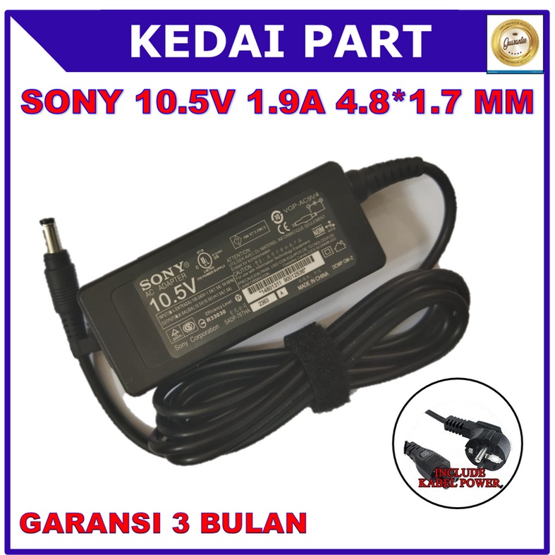 Jual Adaptor Charger Laptop Sony Vaio Pocket 10.5v 1.9a Vgp-Ac10v2 ...