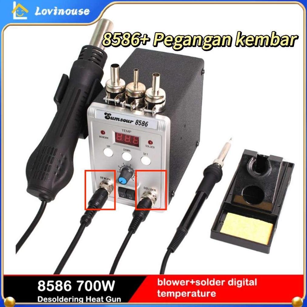 Jual Kiyos Stasiun Solder Blower Alat Las 8586 700W 2 in 1 Digital ...