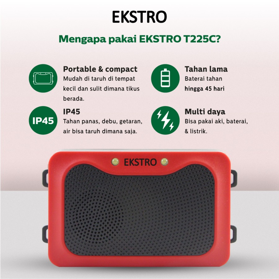 Jual Ekstro T225C Portable Pengusir Tikus Ultrasonic - Dengan Baterai ...