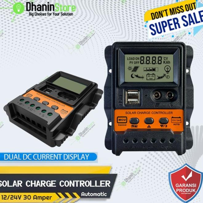 Jual Pwm Solar Charge Controller Automatic Panel Surya 12V 24V 30A ...