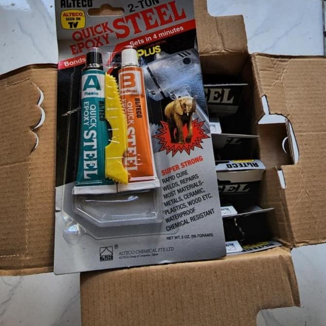 Jual Kualitas terbaik] lem besi epoxy alteco lem alteco quick epoxy steel | Shopee Indonesia