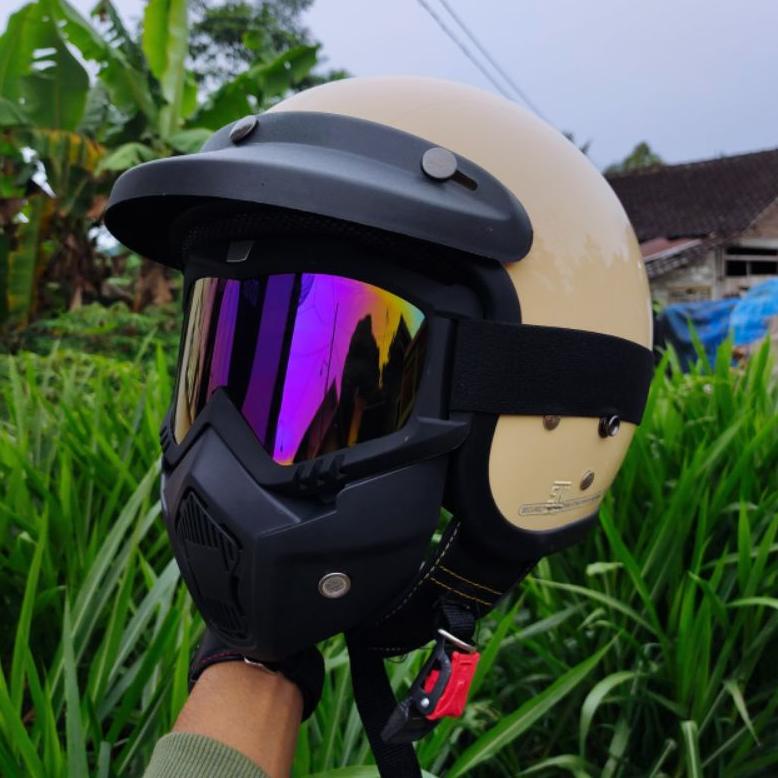 Jual HELM BOGO RETRO DEWASA SNI GOGLE MASK TOPENG Baru | Shopee Indonesia