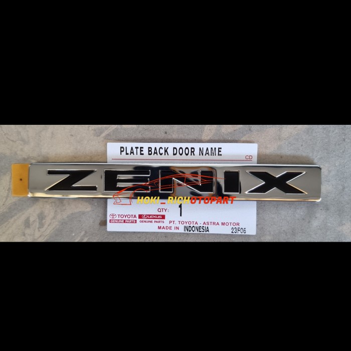 Jual Emblem Logo Bagasi Tulisan Zenix Innova Zenix Original 75441-Vt160 ...