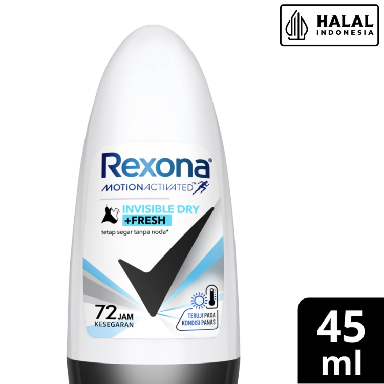 Jual Rexona Women Deodorant Roll On Antiperspirant Invisible Dry + Fresh Anti Noda 45Ml | Shopee ...