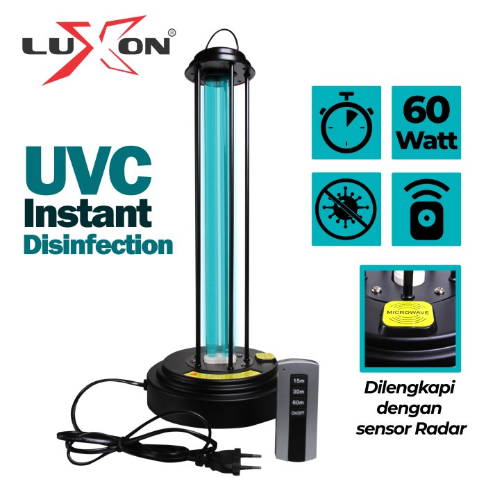 Jual Lampu Ultraviolet UV-C Ozone Lamp LUXON 60W Remote dan Sensor Radar | Shopee Indonesia