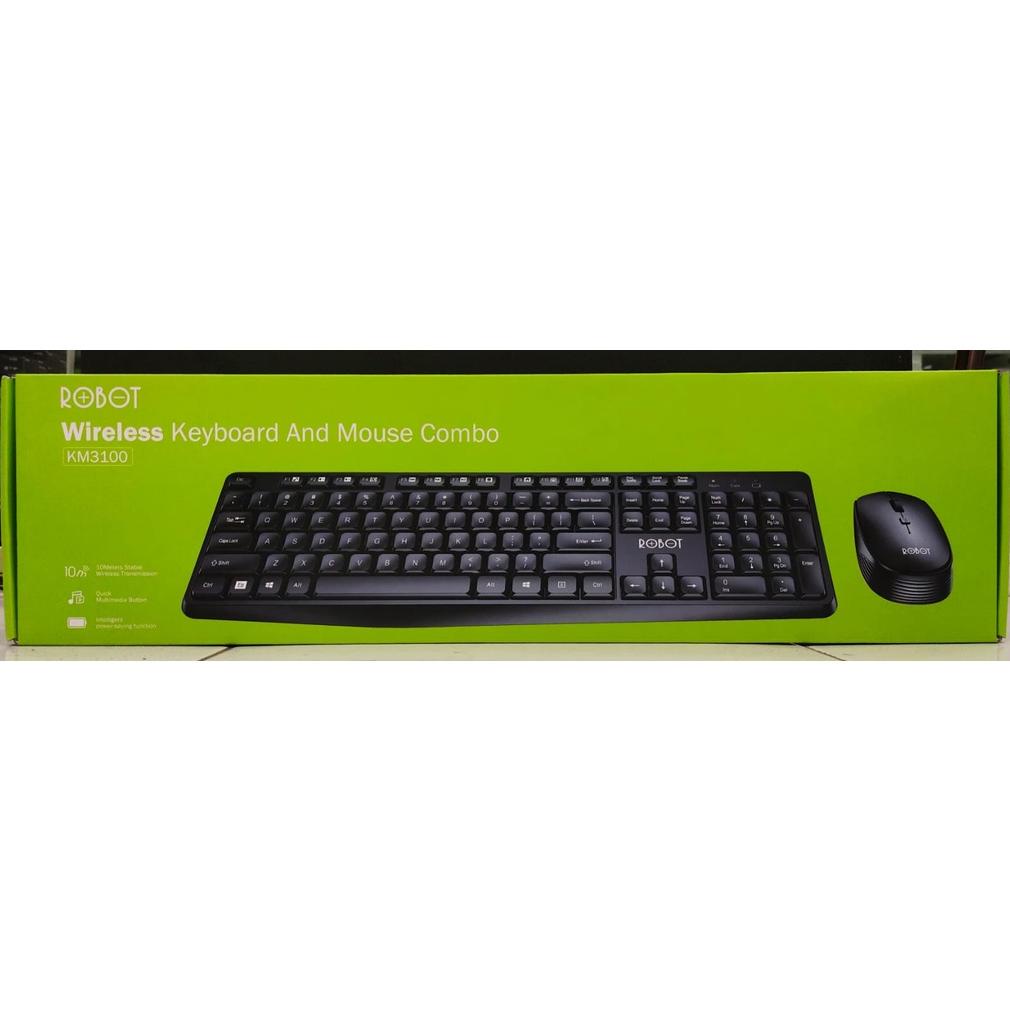 Jual ROBOT KEYBOARD MOUSE WIRELLES KM3100 | Shopee Indonesia