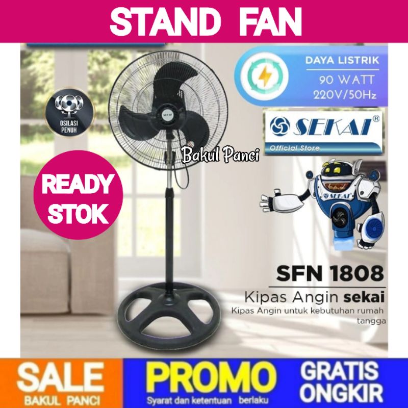 Jual SEKAI KIPAS ANGIN BERDIRI SFN 1808 KAKI BULAT - STAND FAN 18 INCH | Shopee Indonesia