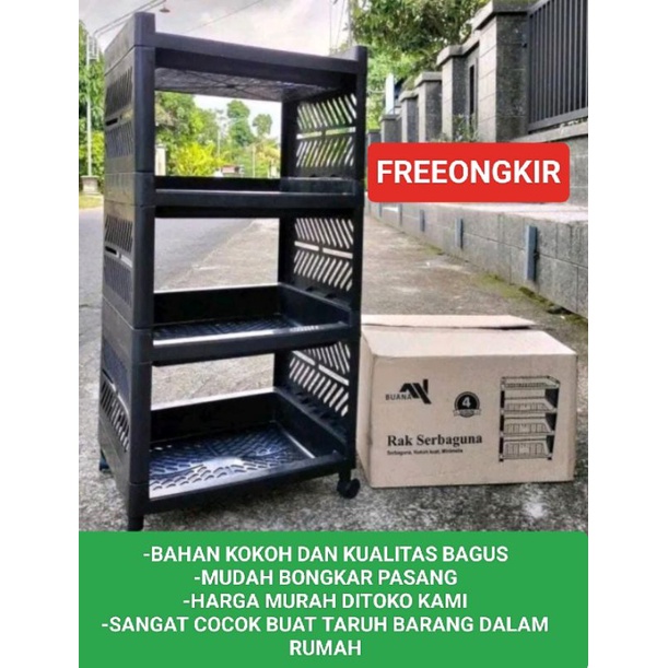 Jual RAK YOYO ] RAK PLASTIK YOYO SUSUN 4 / RACK SERBAGUNA PORTABLE ...