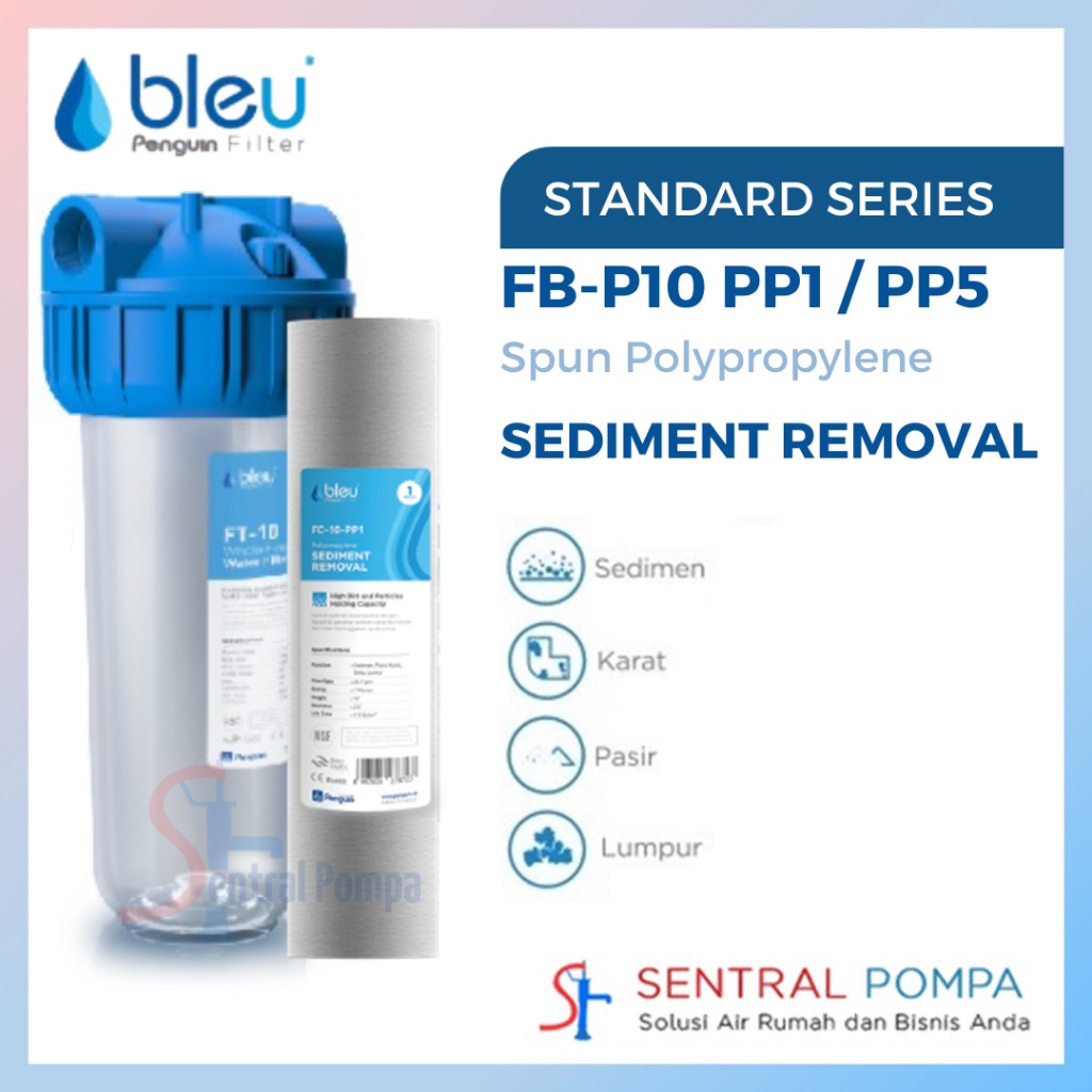 Jual Water Filter Penguin 10" + PP Cartridge 1 Mikron / 5 Mikron ...