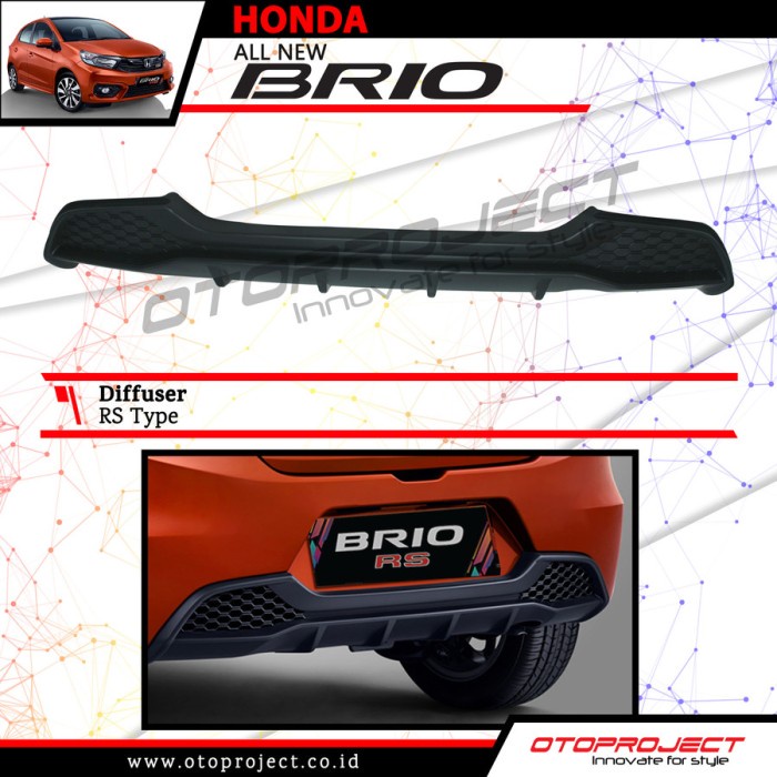 Jual Rear Diffuser Honda All New Brio Type Rs Skid Plate Carbon Matte ...