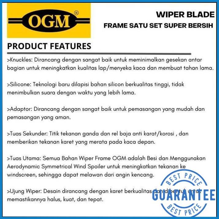 Jual OGM - WIPER MOBIL FRAME BLADE TIGGO SATU SET 24"-19" | UT | Shopee ...