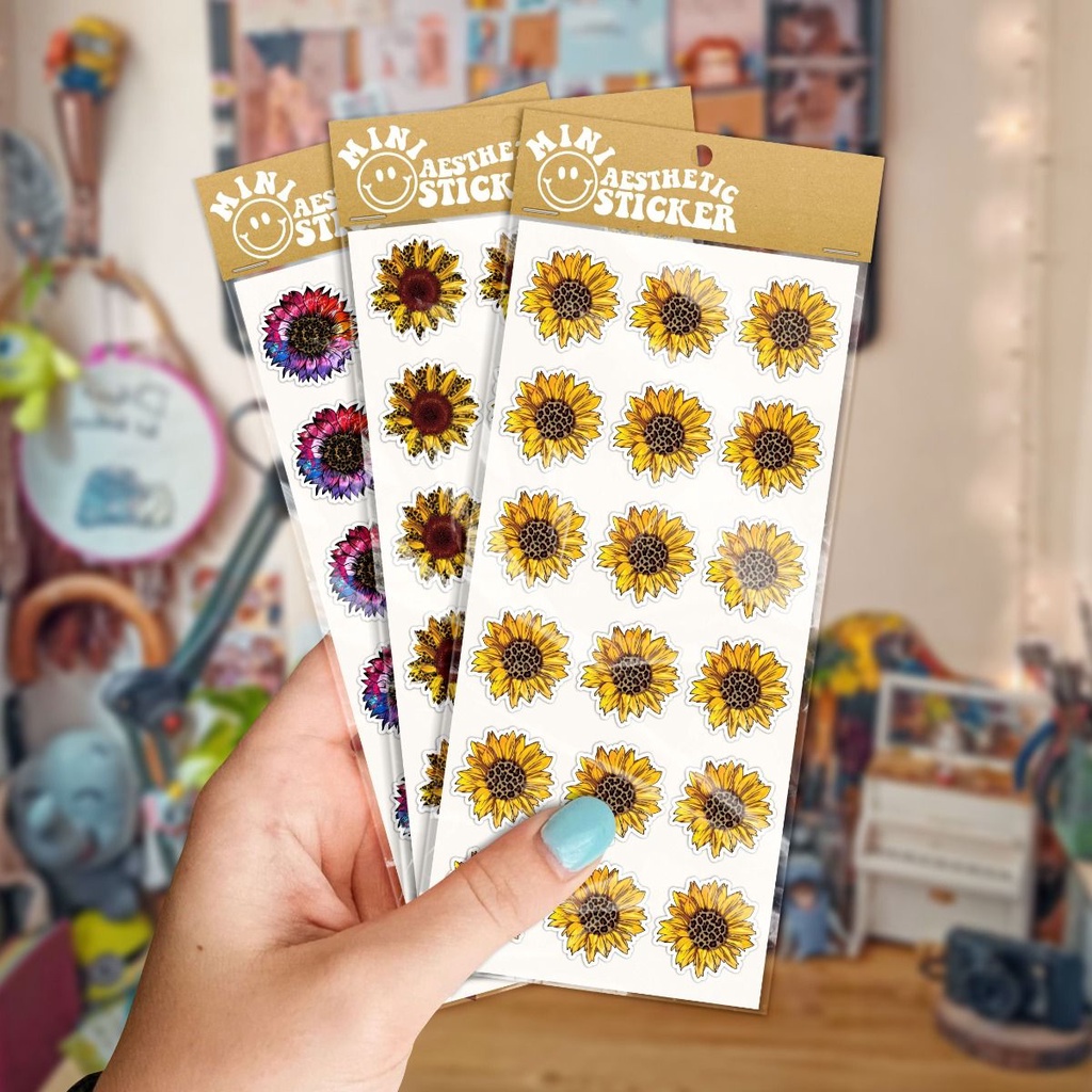 Jual Mini Sun Flower Sticker Set - Scrapbooking Stiker Plants Bunga ...