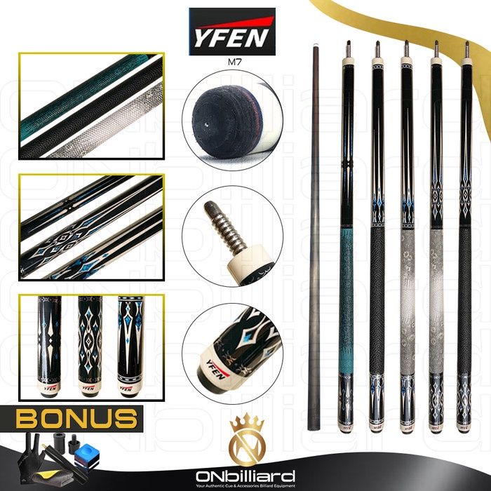 Jual Stick Billiard Carbon YFEN Cue Leather Grip Stik Play M7 -j13 ...