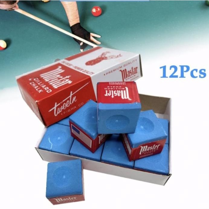 Jual Kapur Biliard Master Chalk 12 Pcs Billiard Chalk Blue Cuk Bilyard ...